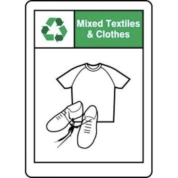 Safety Signs: Mixed Textiles And Clothes | onewaysafety